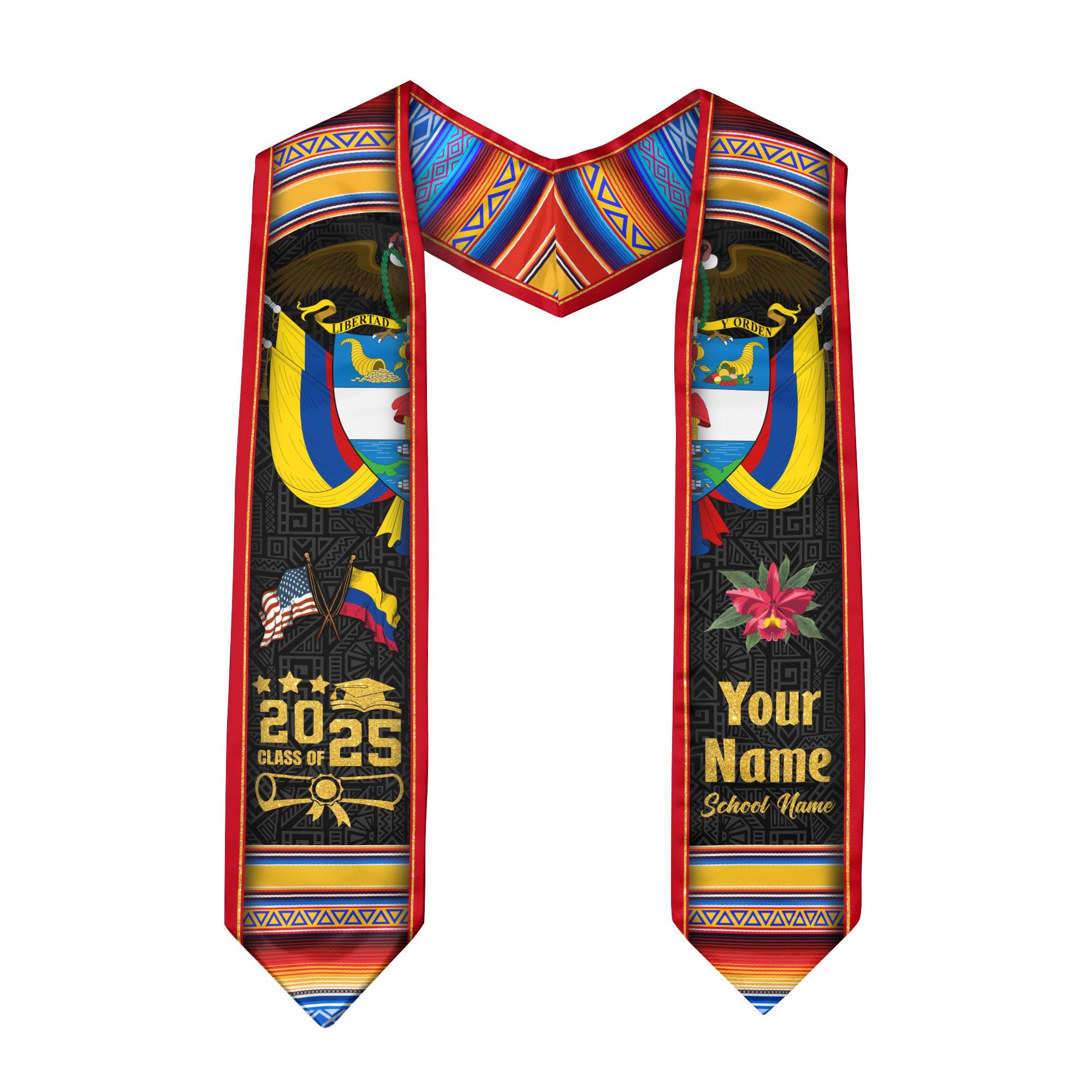 Custom Colombian American Flag Graduation Sash 2025, Colombian ...