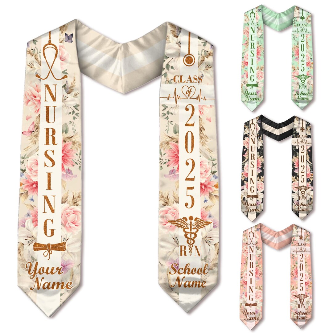 RN Stole Nursing Stole Graduation 2025, Customized Nursing Stole ...