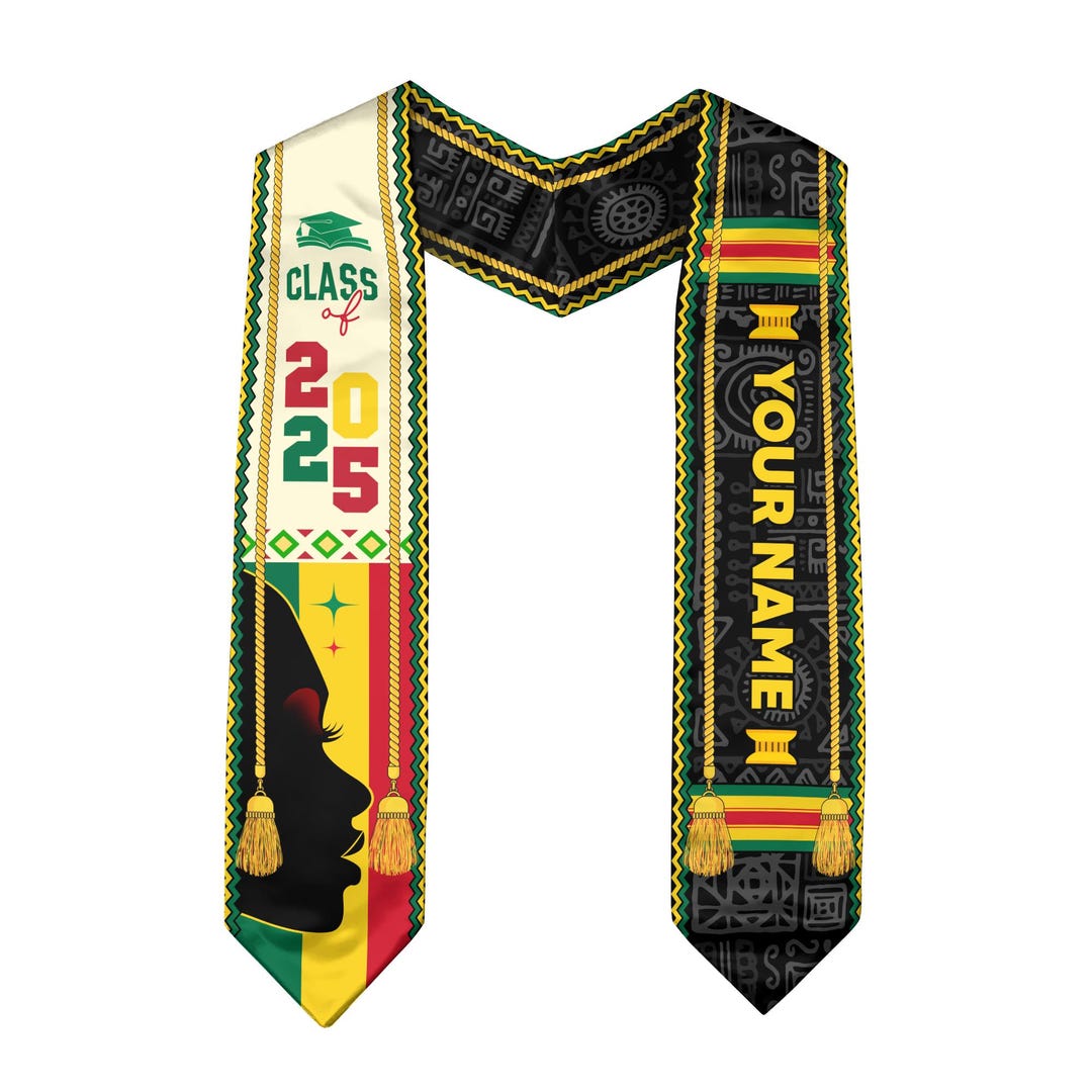 Custom African Flag Graduation Sash 2025, African Graduation Sash ...