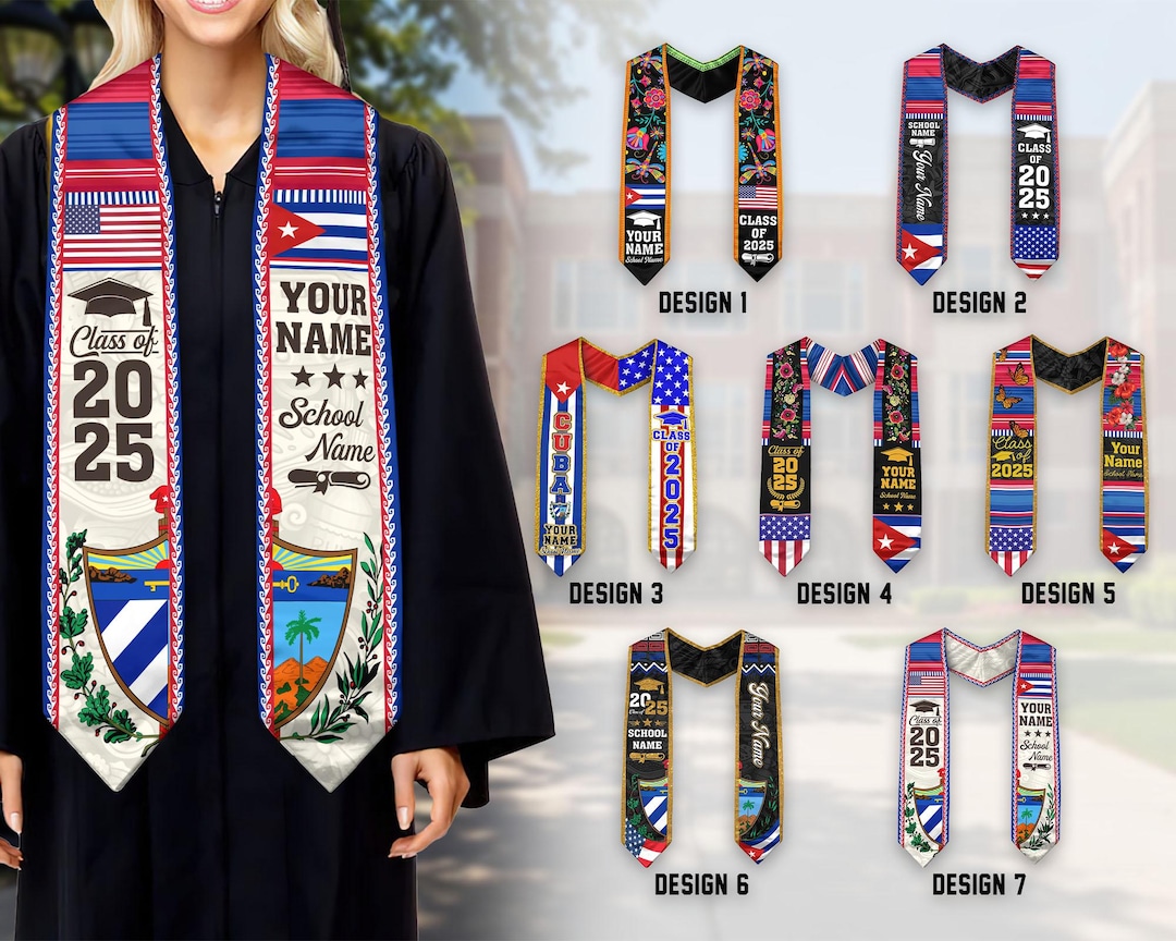 Custom Cubans American Flag Graduation Sash 2025, Cubans Graduation ...