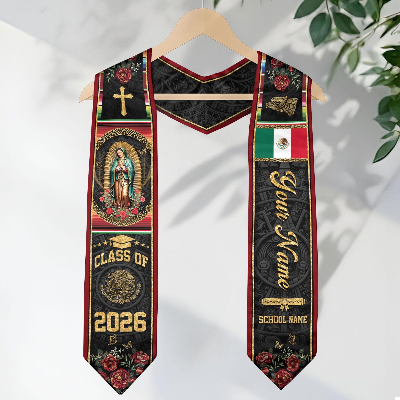 Custom Mexican Graduation Stole, Mexican Flag Graduation Sash 2026 ...