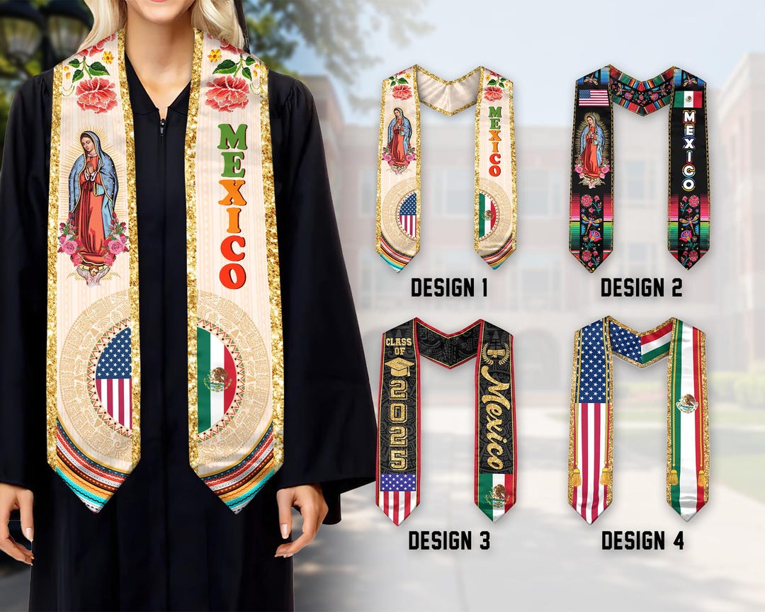 Mexican Graduation Sash, Mexican American Flag Graduation Sash 2025 ...