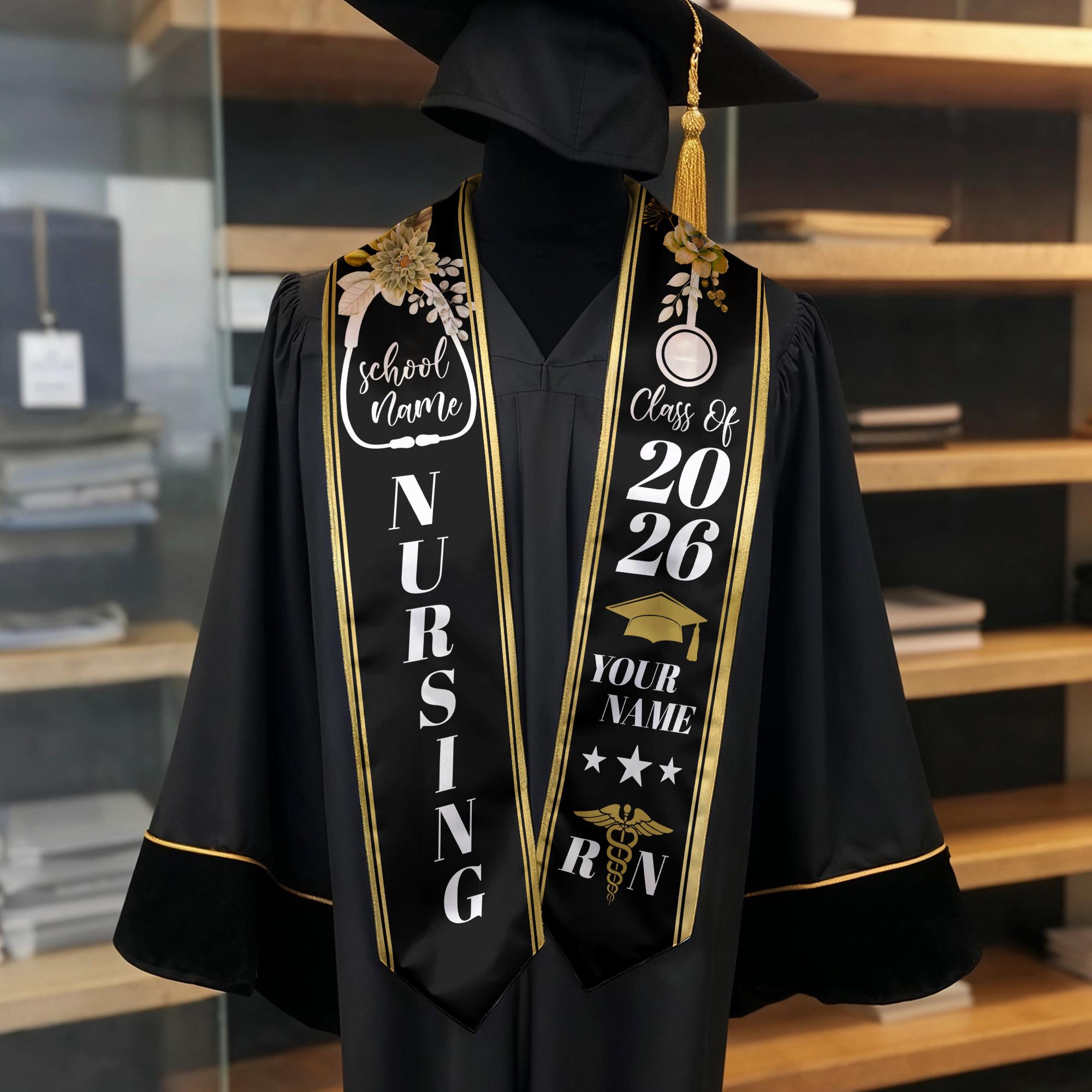 Customized Nursing Stole, Nursing Graduation Stole, RN Stole Nursing ...