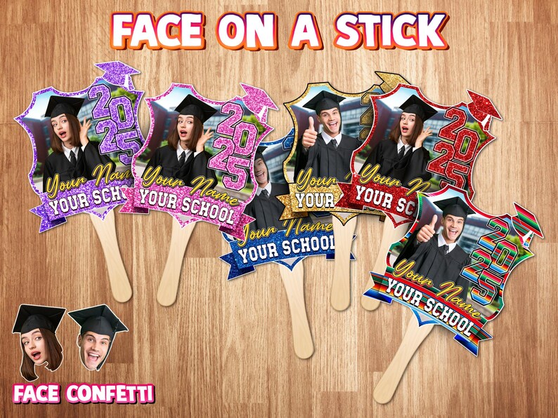 Custom Face on a Stick, Graduation Big Head Cutout, Fat Head Sticks ...