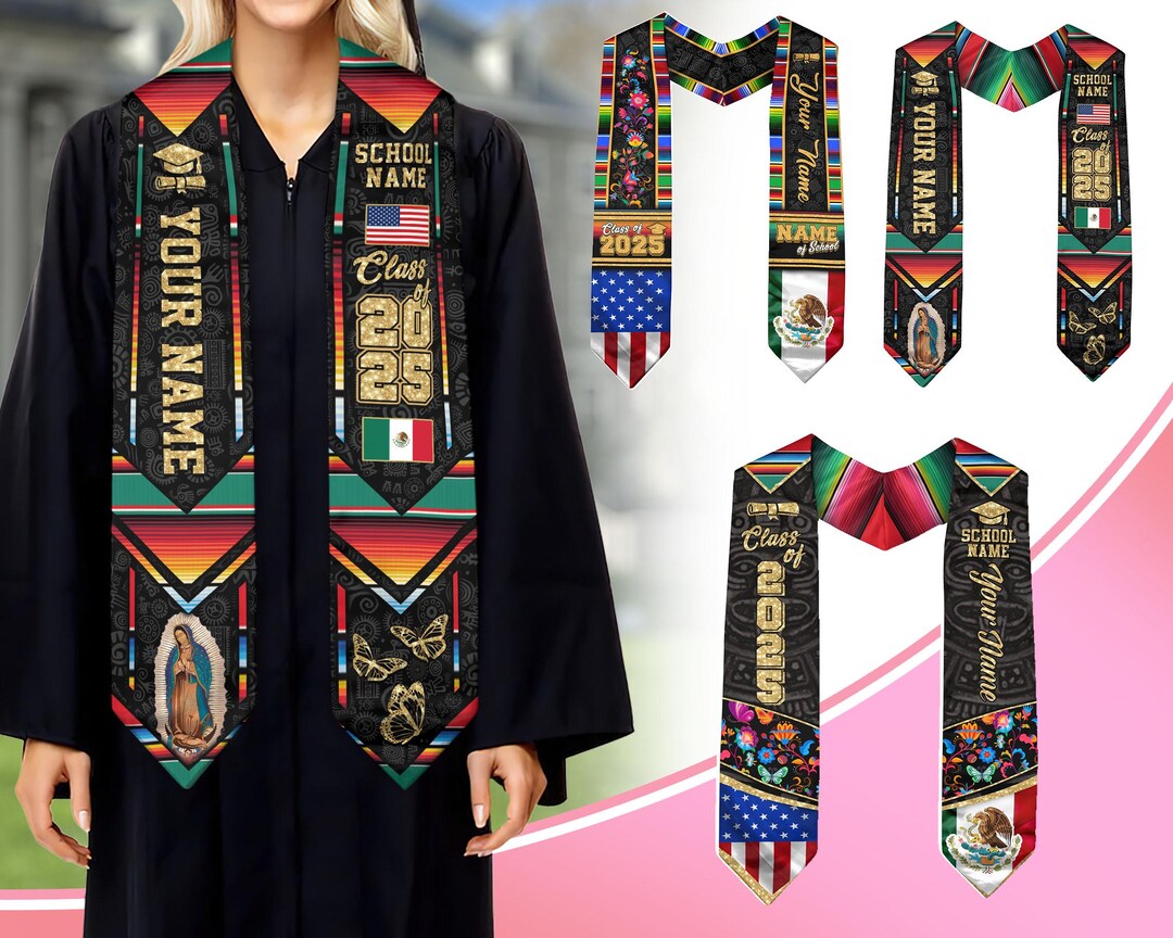 Mexican Graduation Sash, Mexican American Flag Graduation Sash 2025 ...