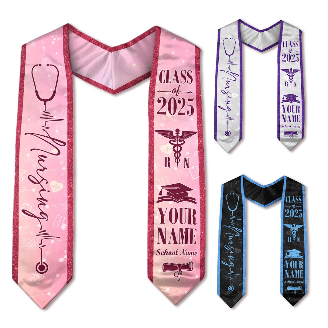 Customized Nursing Stole, RN Stole Nursing Stole Graduation 2025 ...