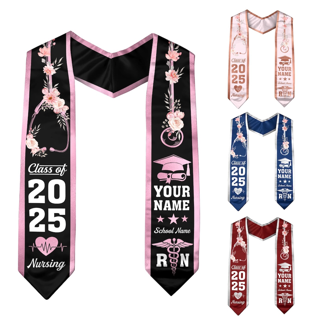 Customized Nursing Stole, Nursing Graduation Stole, RN Stole Nursing ...