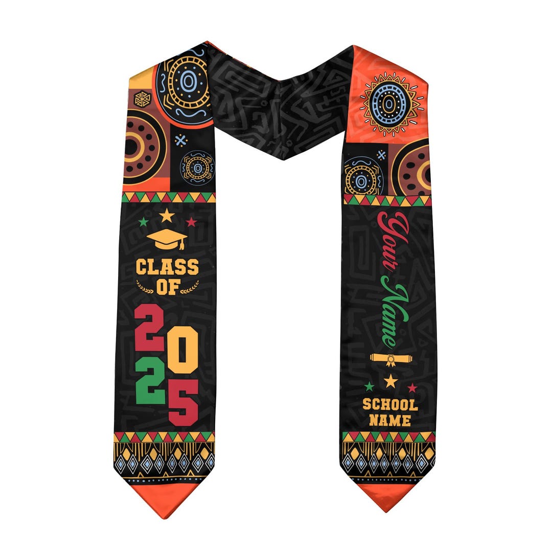 Custom African Flag Graduation Sash, African Graduation Sash, African ...