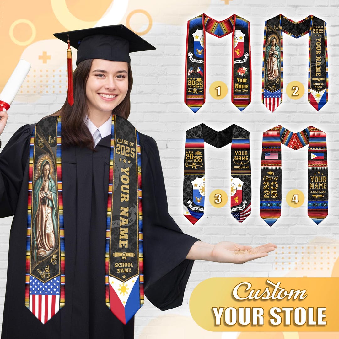 Personalized Filipino American Graduation Sash 2025, Philippine ...