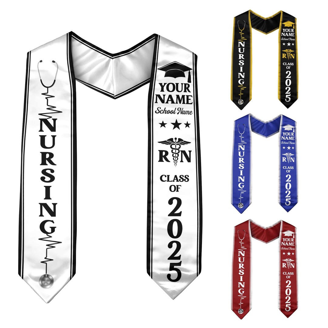 Customized Nursing Stole, Nursing Graduation Stole, RN Stole Nursing ...