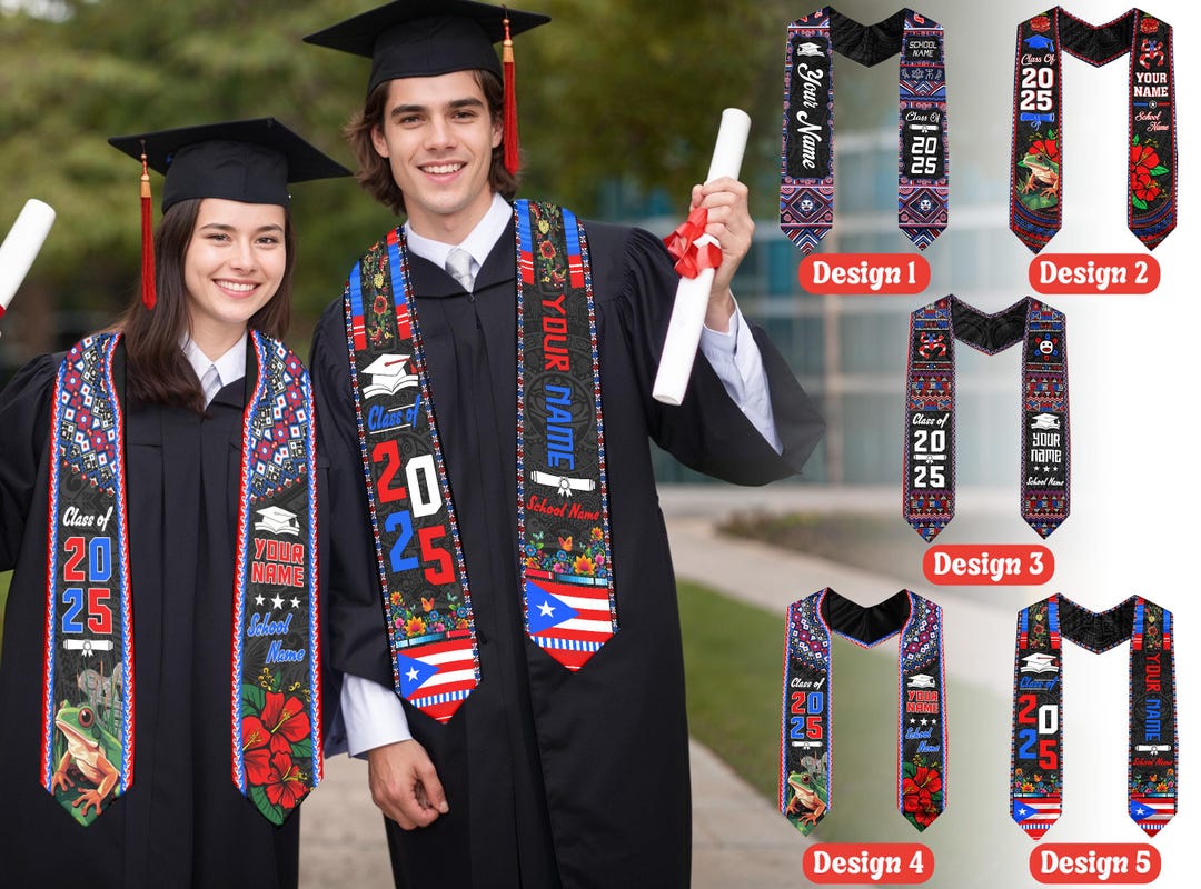 Personalized Puerto Ricans Flag Graduation Sash 2025, Puerto Rico ...