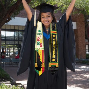 Custom African Flag Graduation Sash 2025, African Graduation Sash ...