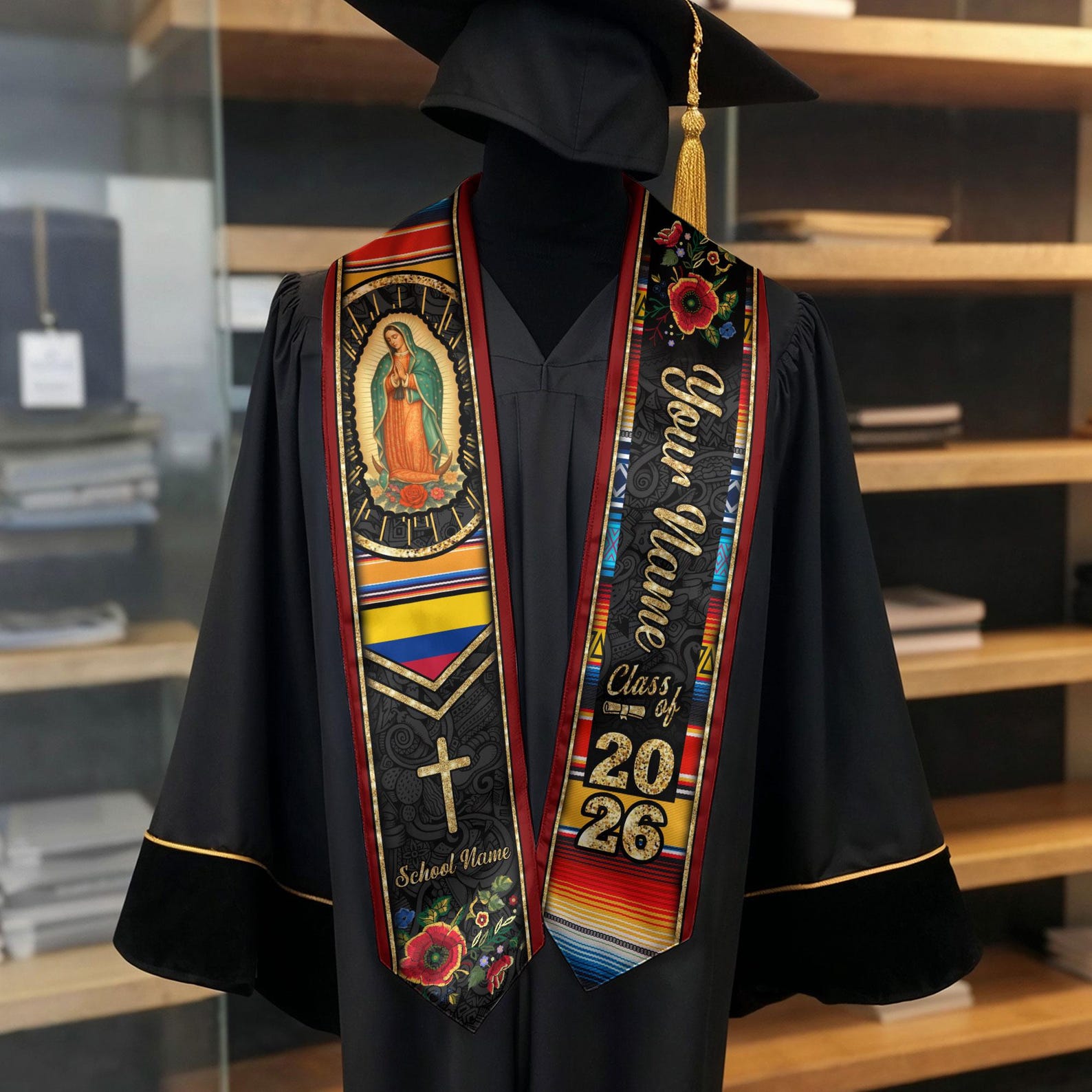 Custom Colombian American Flag Graduation Sash 2026, Colombian ...