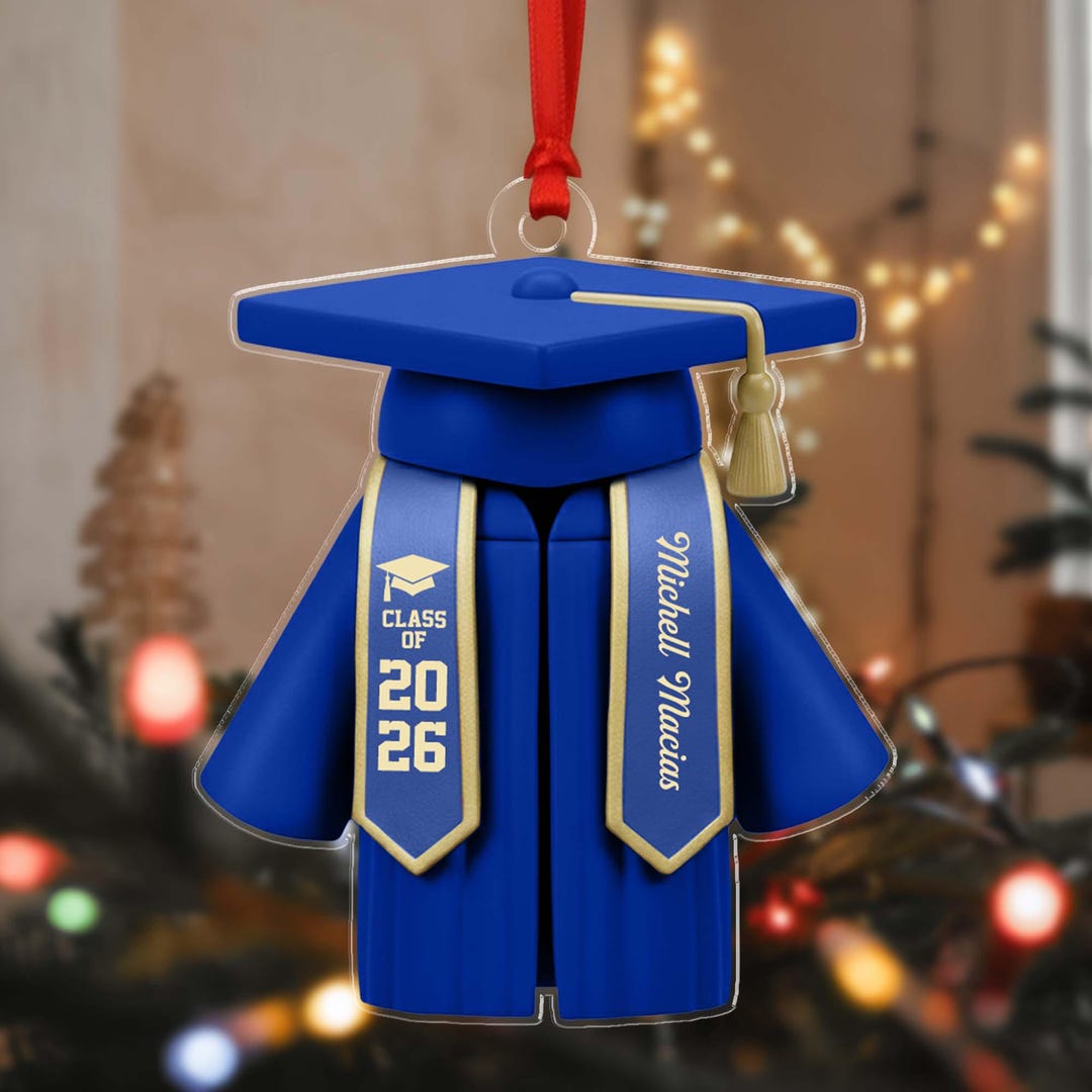 Custom College Graduate Ornament, Personalize Graduation Class of 2026 ...