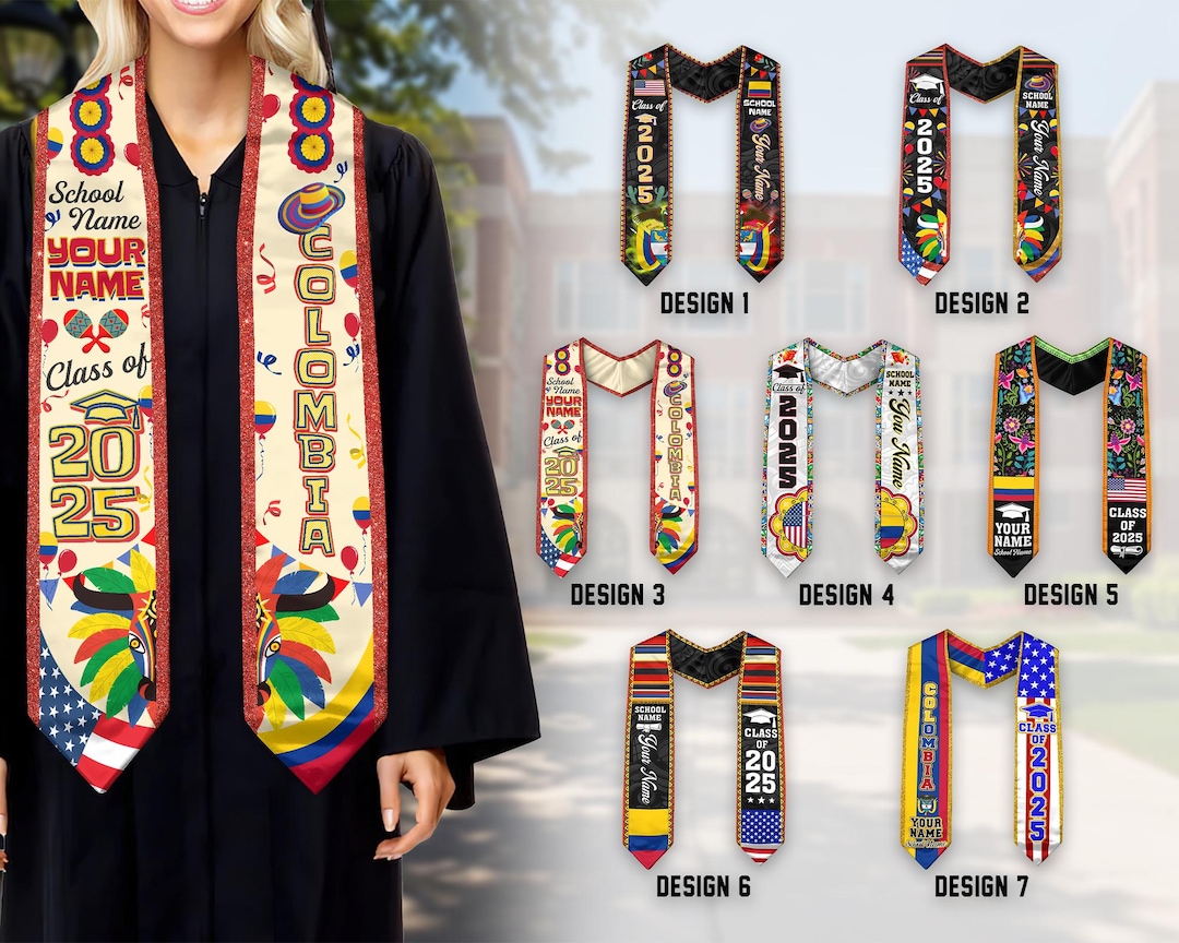 Custom Colombian American Flag Graduation Sash 2025, Colombian ...