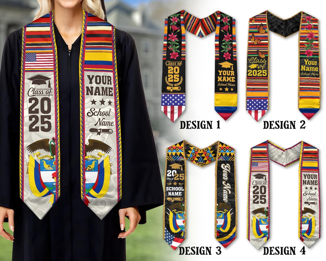 Custom Colombian American Flag Graduation Sash 2025, Colombian ...