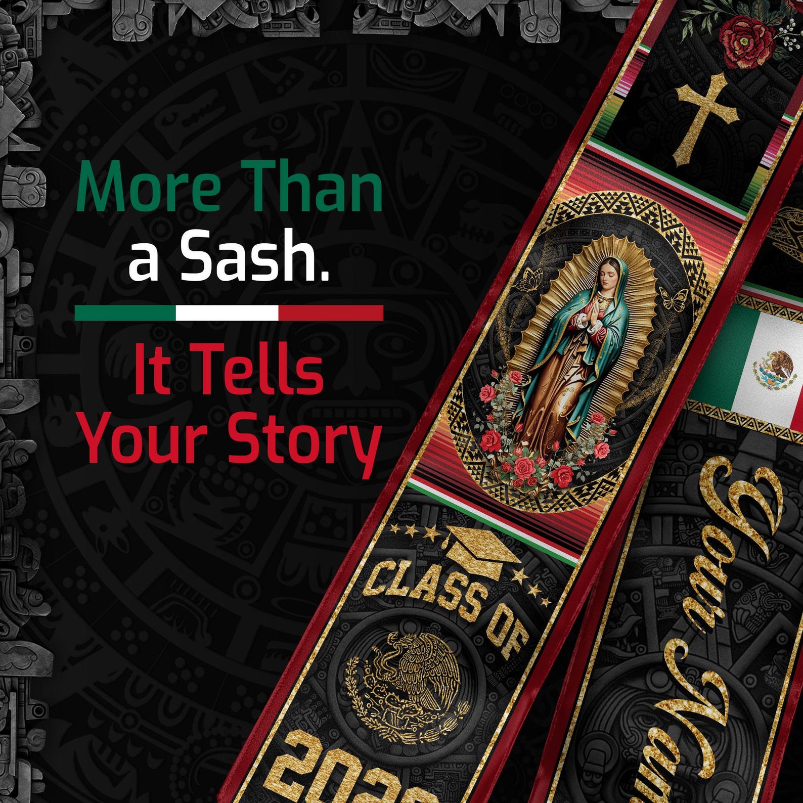 Custom Mexican Graduation Stole, Mexican Flag Graduation Sash 2026 ...