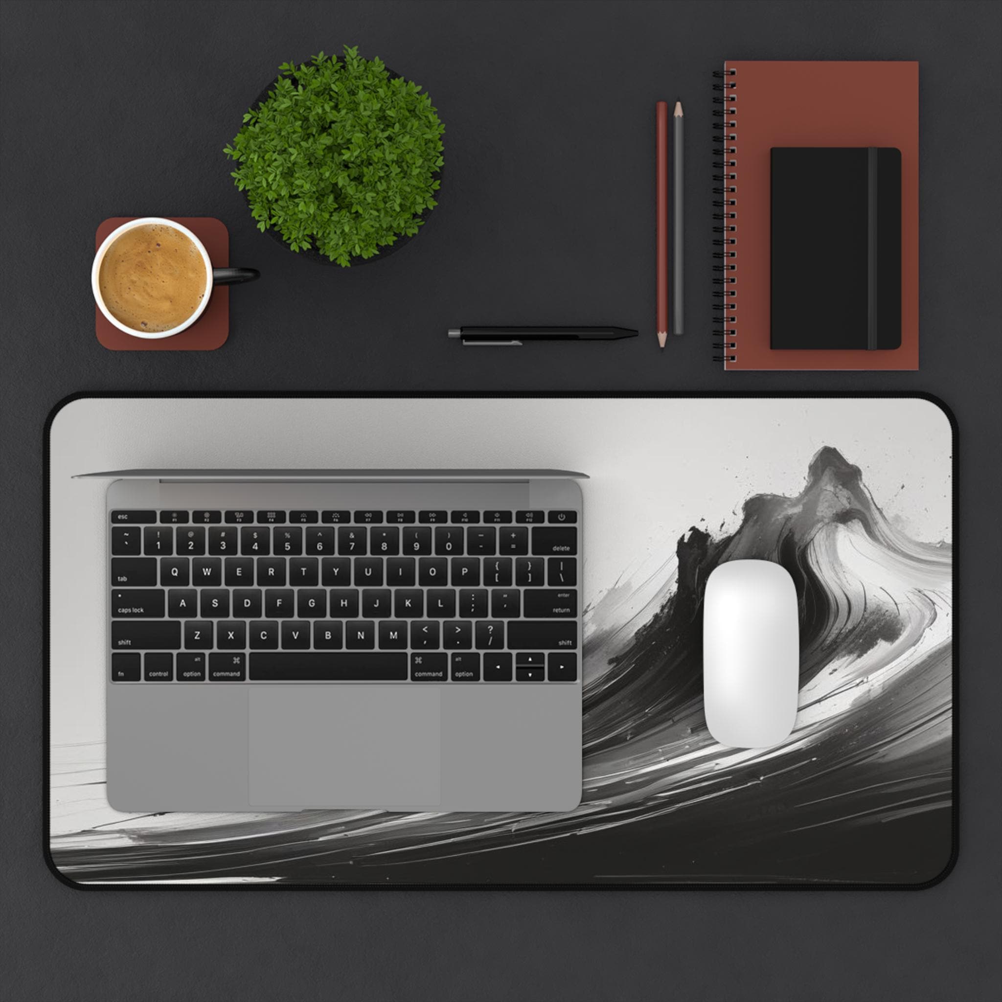 Japanese Gaming Mousepad / Desk Mat - Black/white - Etsy