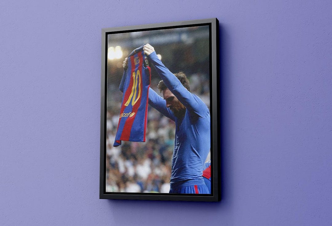 Lionel Messi Iconic Celebration Poster Barcelona Canvas Home Decor ...