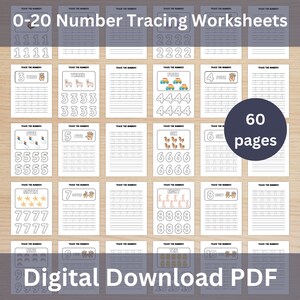 Number Tracing Worksheets, Learning Numbers, Preschool Printables, Fine ...