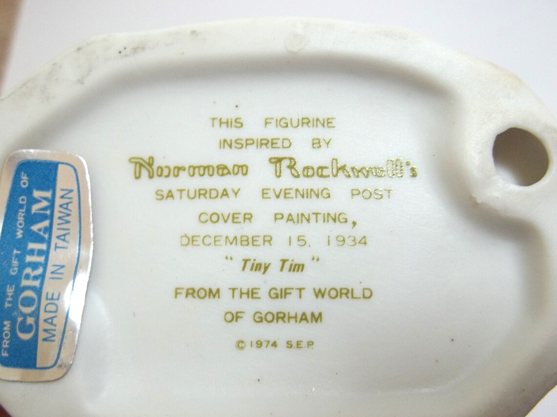 Norman Rockwell tiny Tim Figurine 1974 Hand - Etsy