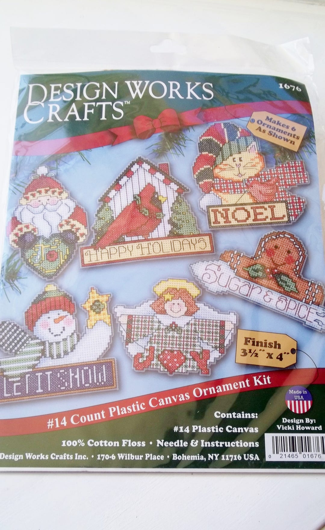 Design Works Christmas Ornament Kit, Country Christmas 1676, Cross ...