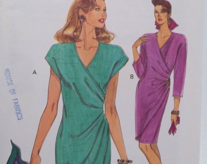 Vogue Mock Wrap Dress With V Neckline Easy Fashion Dress Vogue 8085 ...