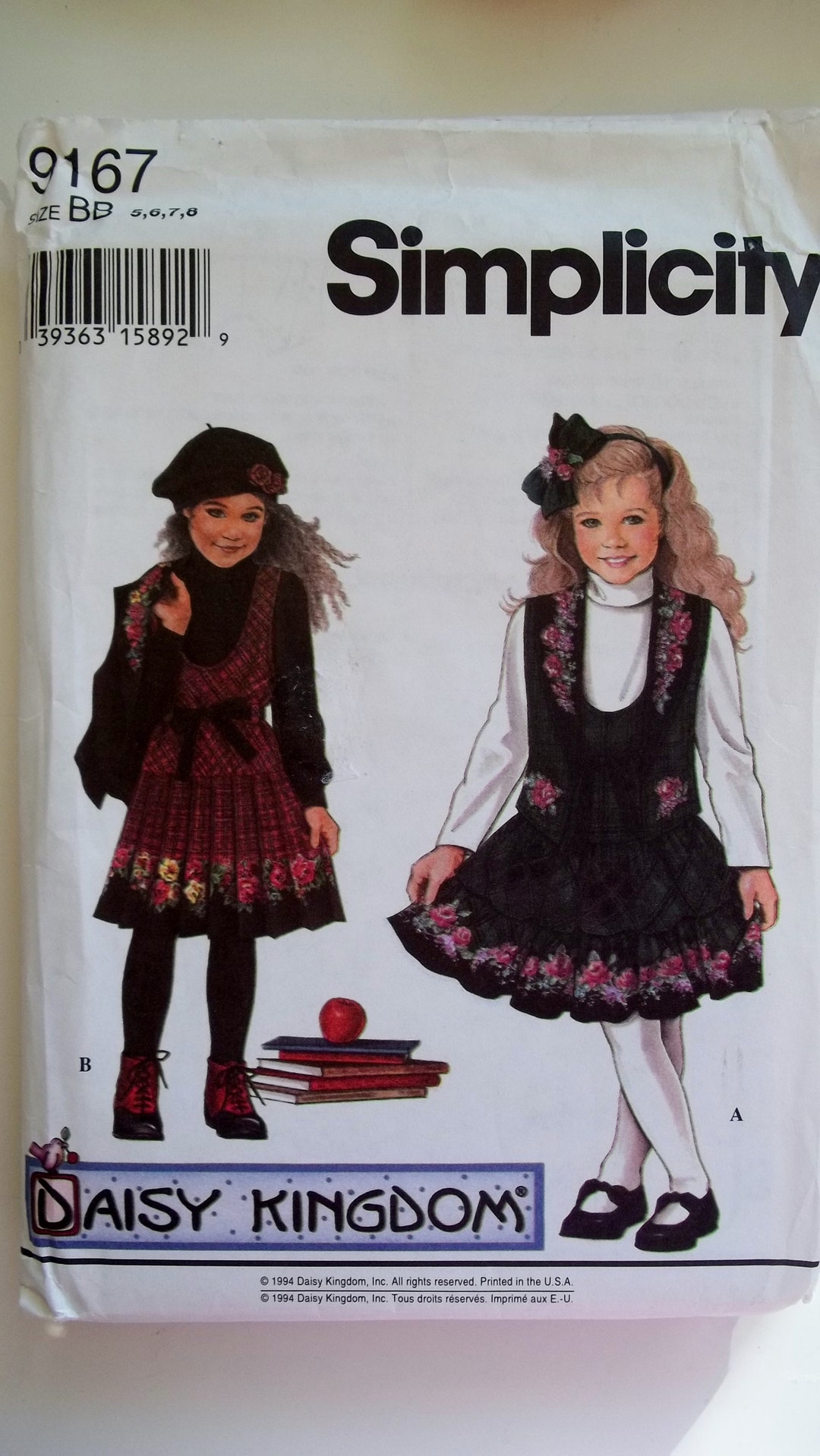 Girl's Daisy Kingdom School Jumper Dress Simplicity 9167 Sewing Pattern ...