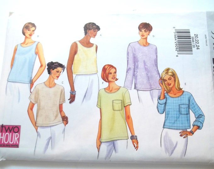 Plus Size Easy 2 Hour Loose Fit Tops Butterick 5948 Sewing Pattern 6 ...