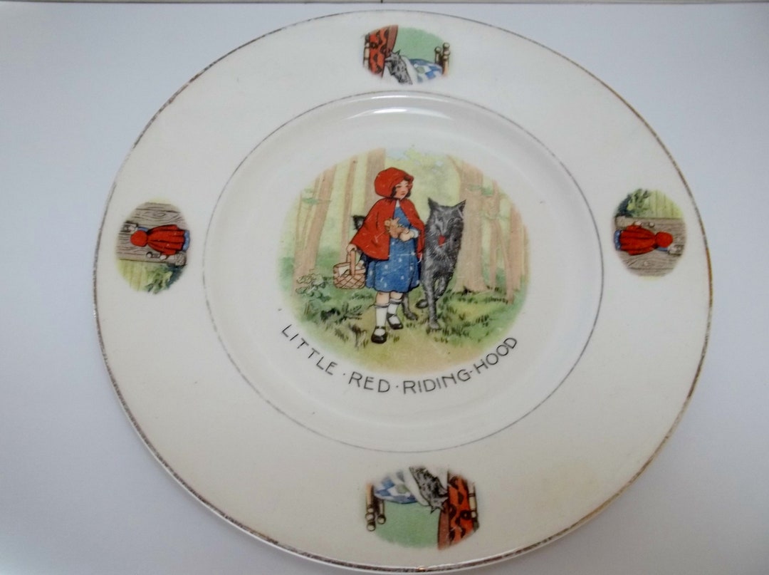 Little Red Riding Hood Plate, 8 Child's Plate, Salad or Dessert Fairy ...