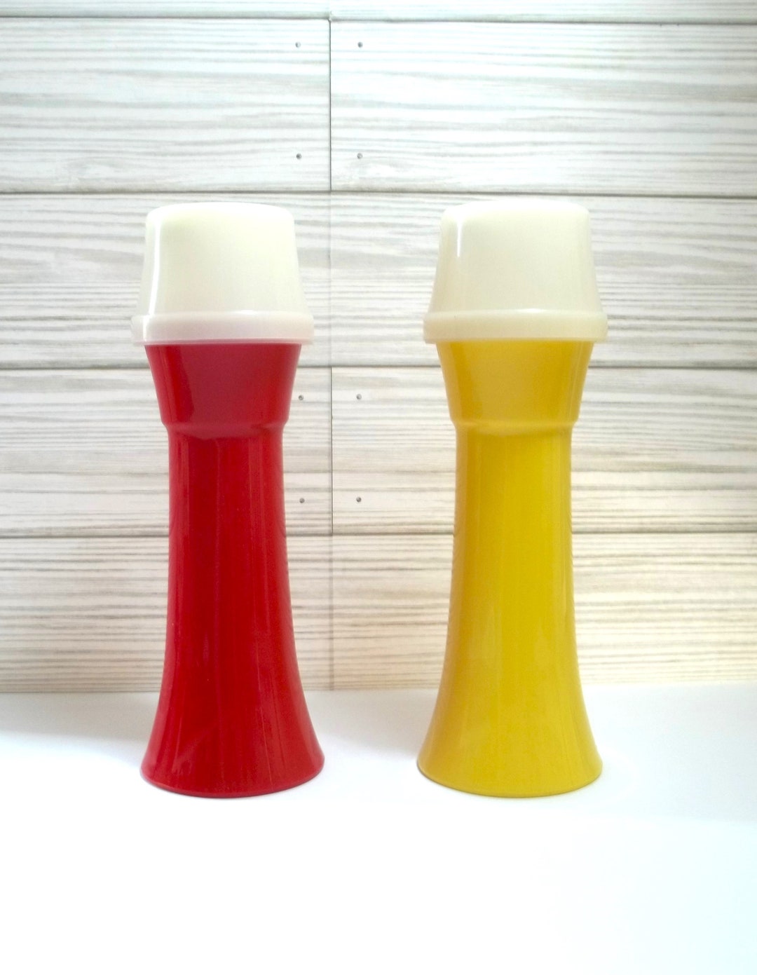 Retro Tupperware Mustard and Ketchup Keepers, Vintage Condiment ...