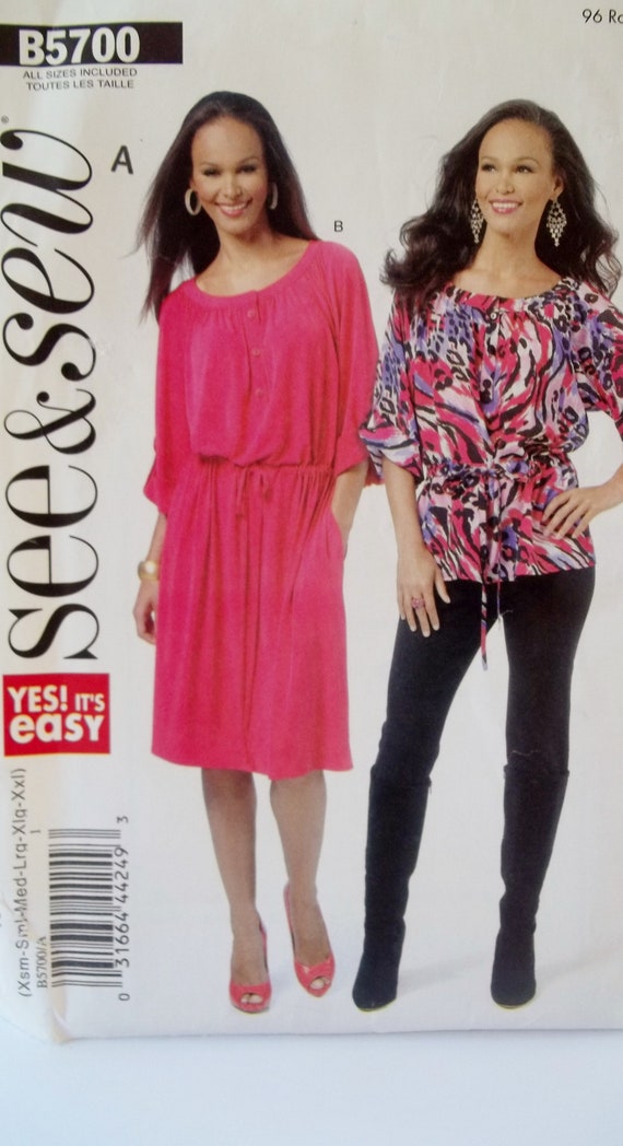 Butterick B5700 Sewing Pattern Misses' Boho Dress and Tunic Easy to Sew ...