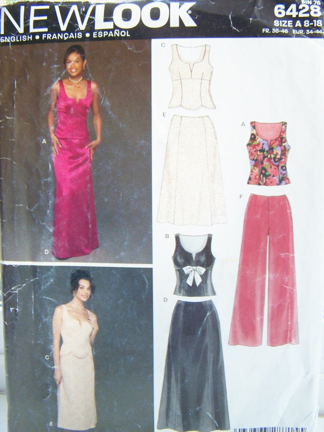 Plus Size Evening Top, Skirt and Pants New Look 6428 Women's Pattern ...