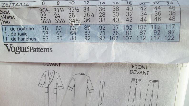 Men's Pajamas and Robe Vogue 7079 Sewing Pattern Men's - Etsy