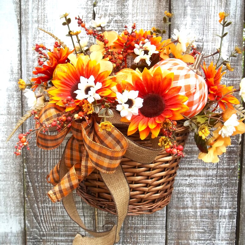 Autumn Front Door Basket - Etsy