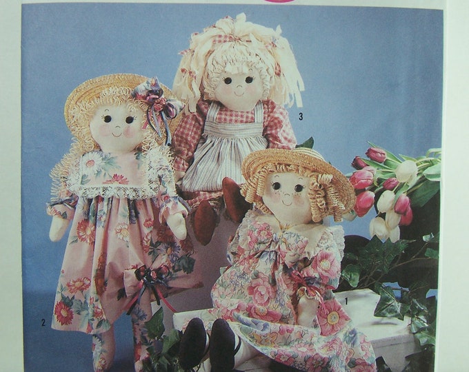 Simplicity 7420 Sewing Pattern, 24" Rag Doll, Doll Clothes Sewing ...