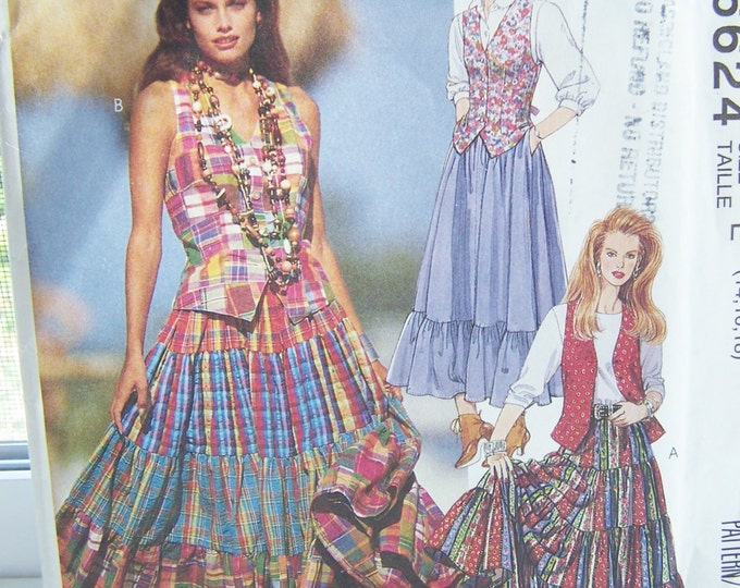 Mccall's 6624 Women's CUT Pattern, Misses' Size 14 Ruffled Skirt ...