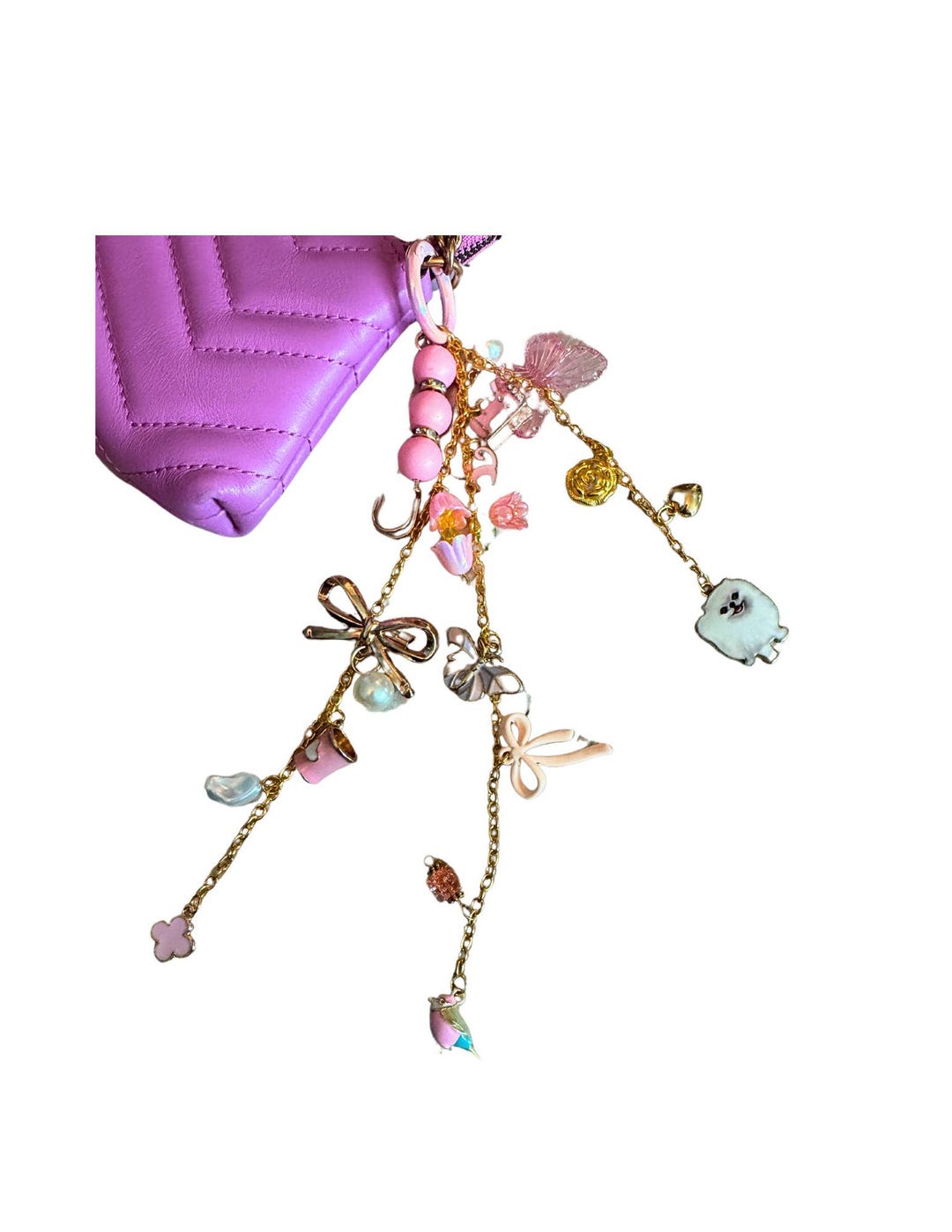 Pink Bag Charm, Gold Bag Charm, Butterfly Purse Charm, Bow Bag Charm ...