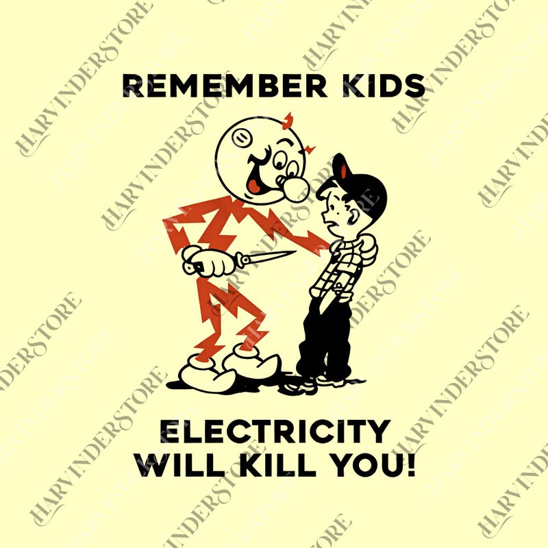 Remember Kids Electricity Kills Sign - Etsy