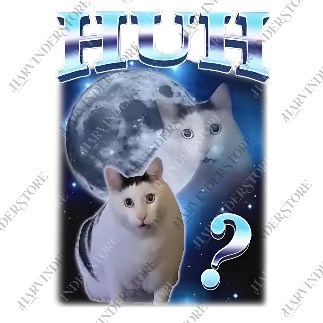 Funny Confused Cat Huh Png, Huh Cat Meme Png, 90s Style Png, Gen Z Joke ...