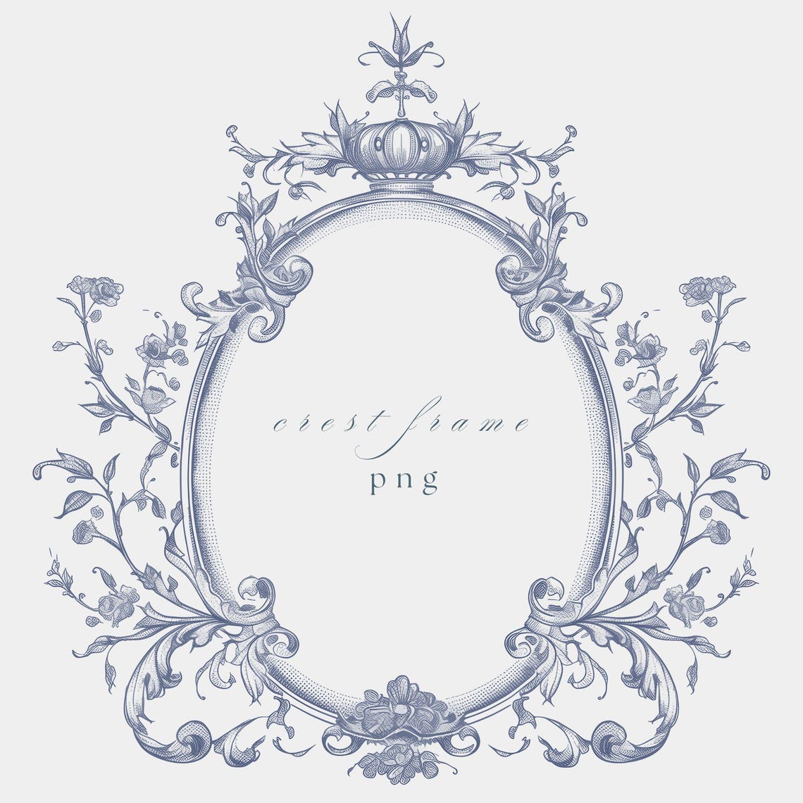 Baroque Wedding Crest Frame PNG | Floral Invitation Design (digital ...