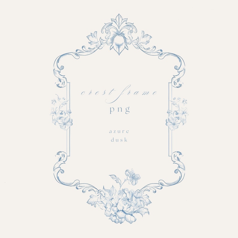 Light Blue Wedding Crest Frame PNG | Beautiful Wedding Frame for ...