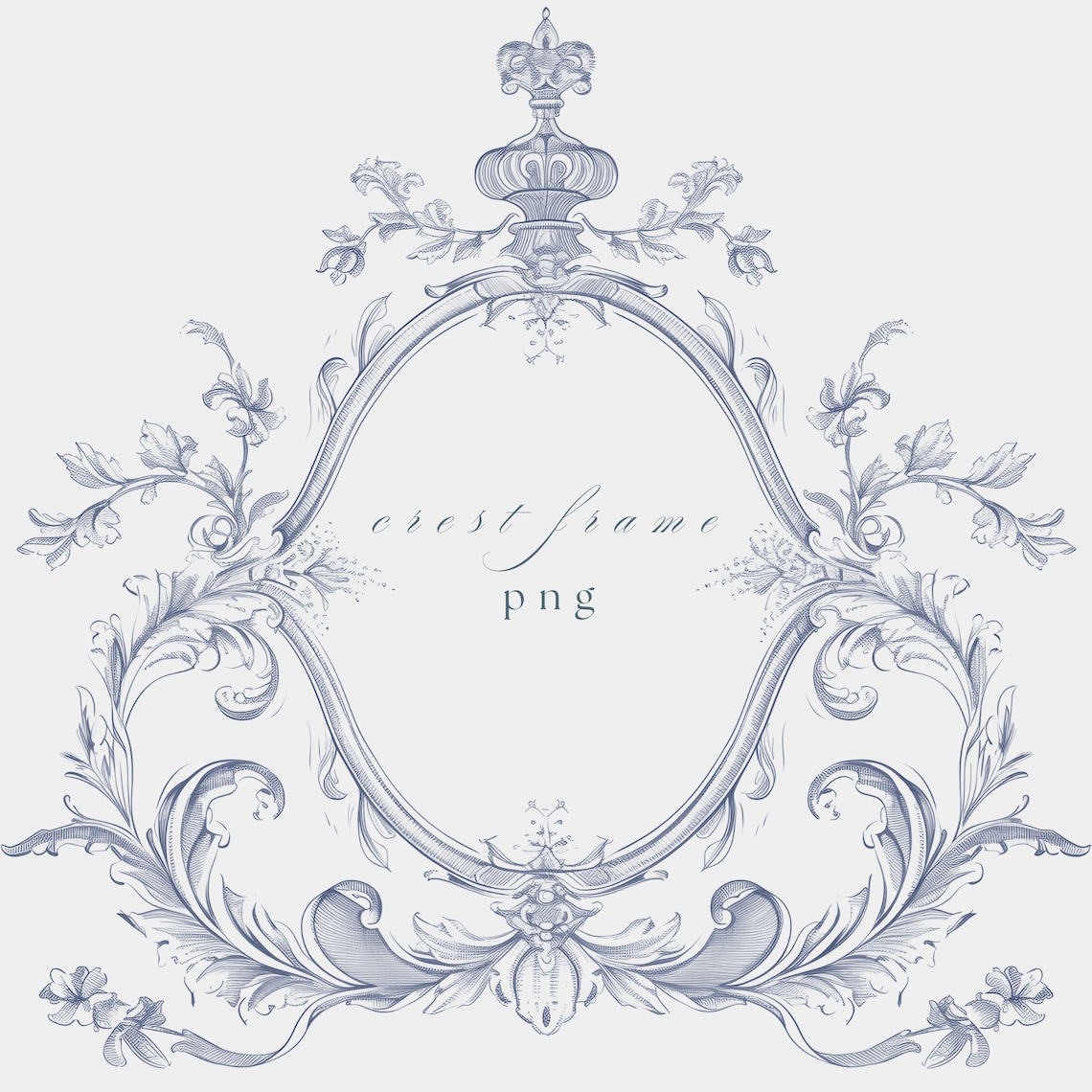 Wedding Crest Frame PNG | Baroque Floral Design (digital Download) - Etsy