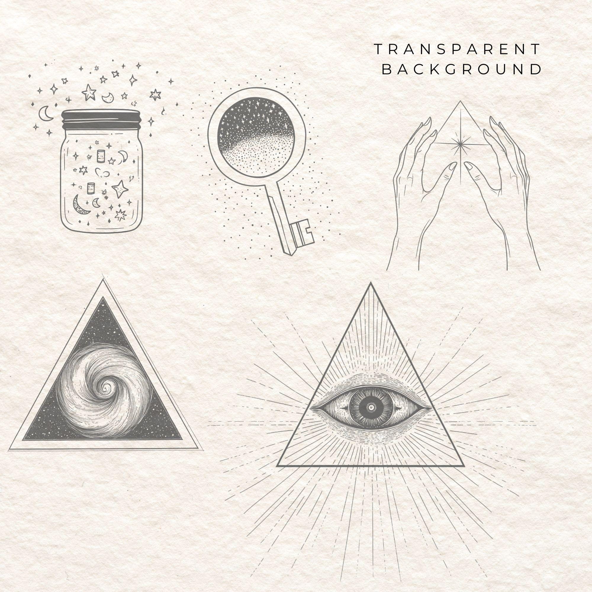 Manifestation Symbols Clipart | Fine Line Spiritual Clip Art | Law of ...