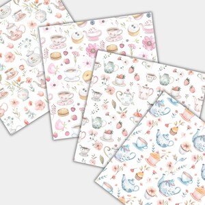 Cottagecore Seamless Patterns | Tea Party Digital Paper Pack | Soft ...