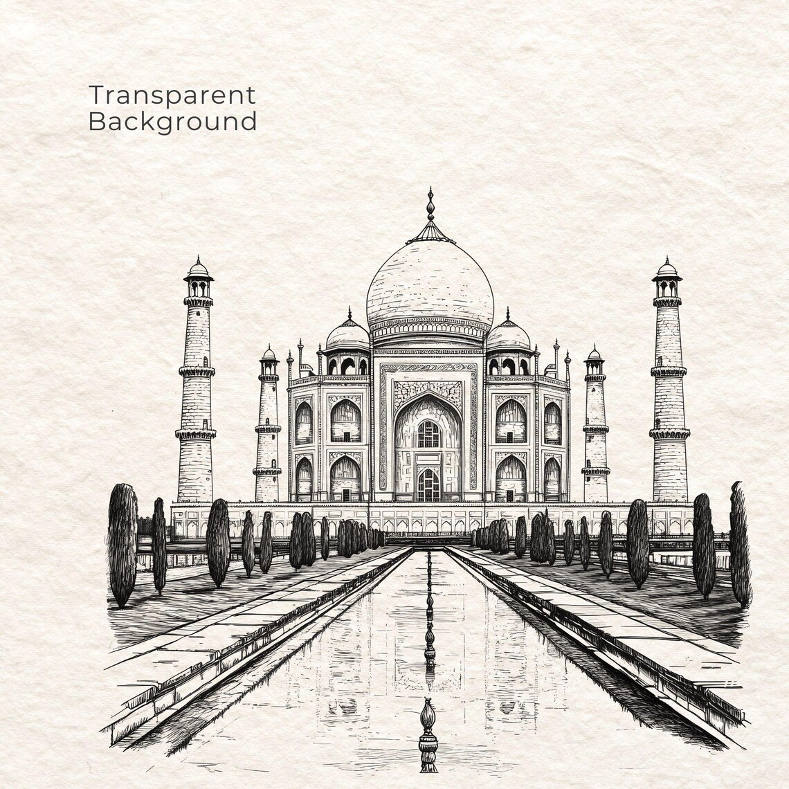 Taj Mahal Clipart PNG | Indian Landmark for Invitations, Logos ...
