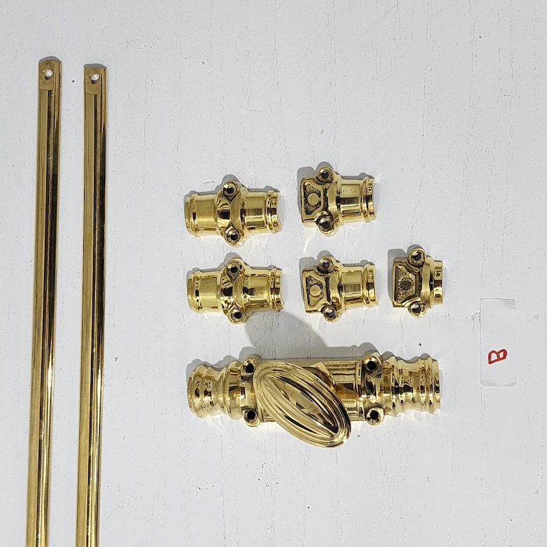 Code-b. Large Star Fruit Style Knob Brass Cremone Bolt Front Door Rod ...