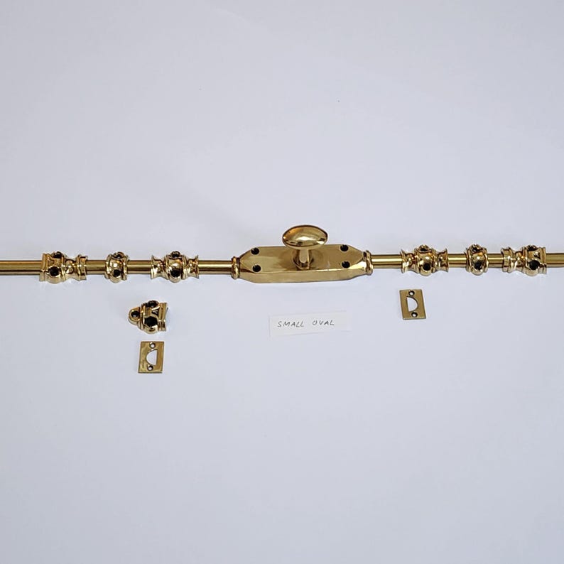 Brass Cremone SMALL Oval Style Knob With Rod 120cm Long With Knuckels ...