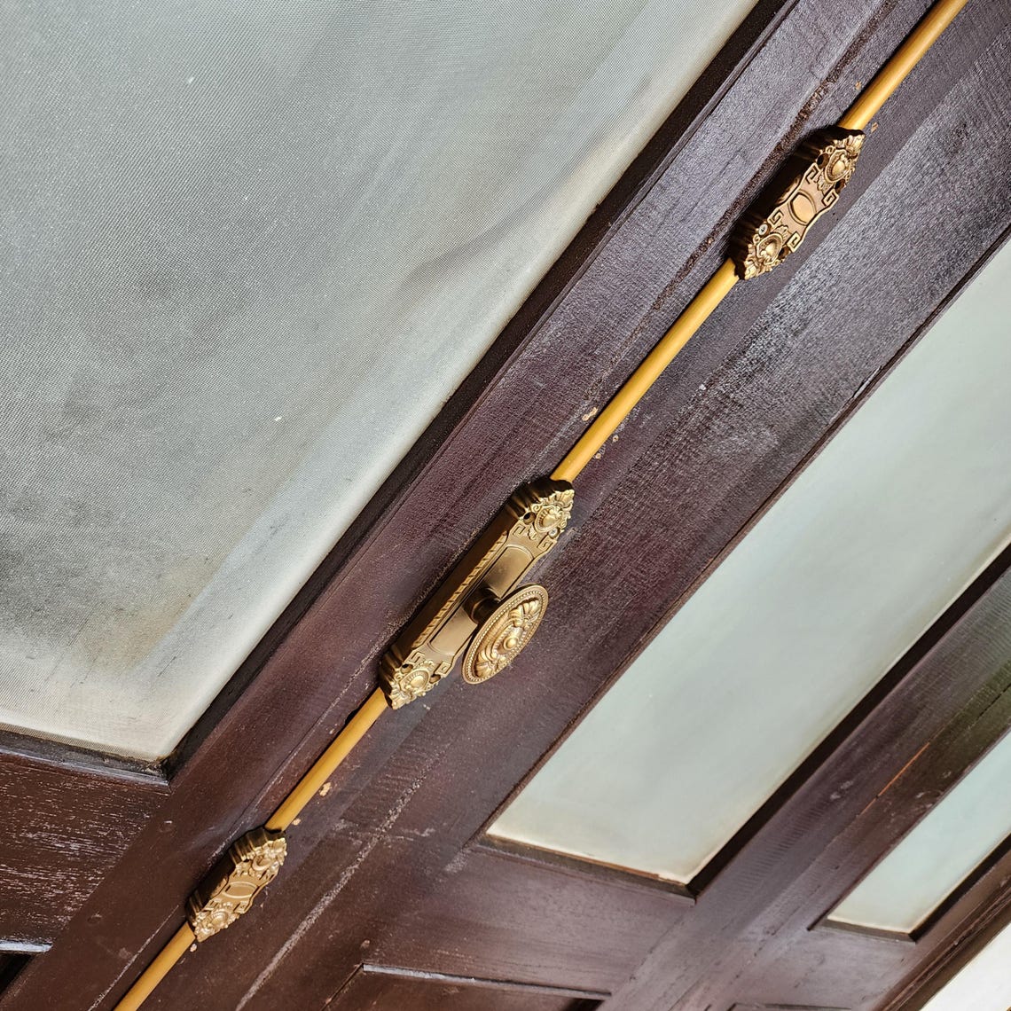 Brass Cremone Engraved Style Knob Antique Brass Finish Each Rod 120cm ...