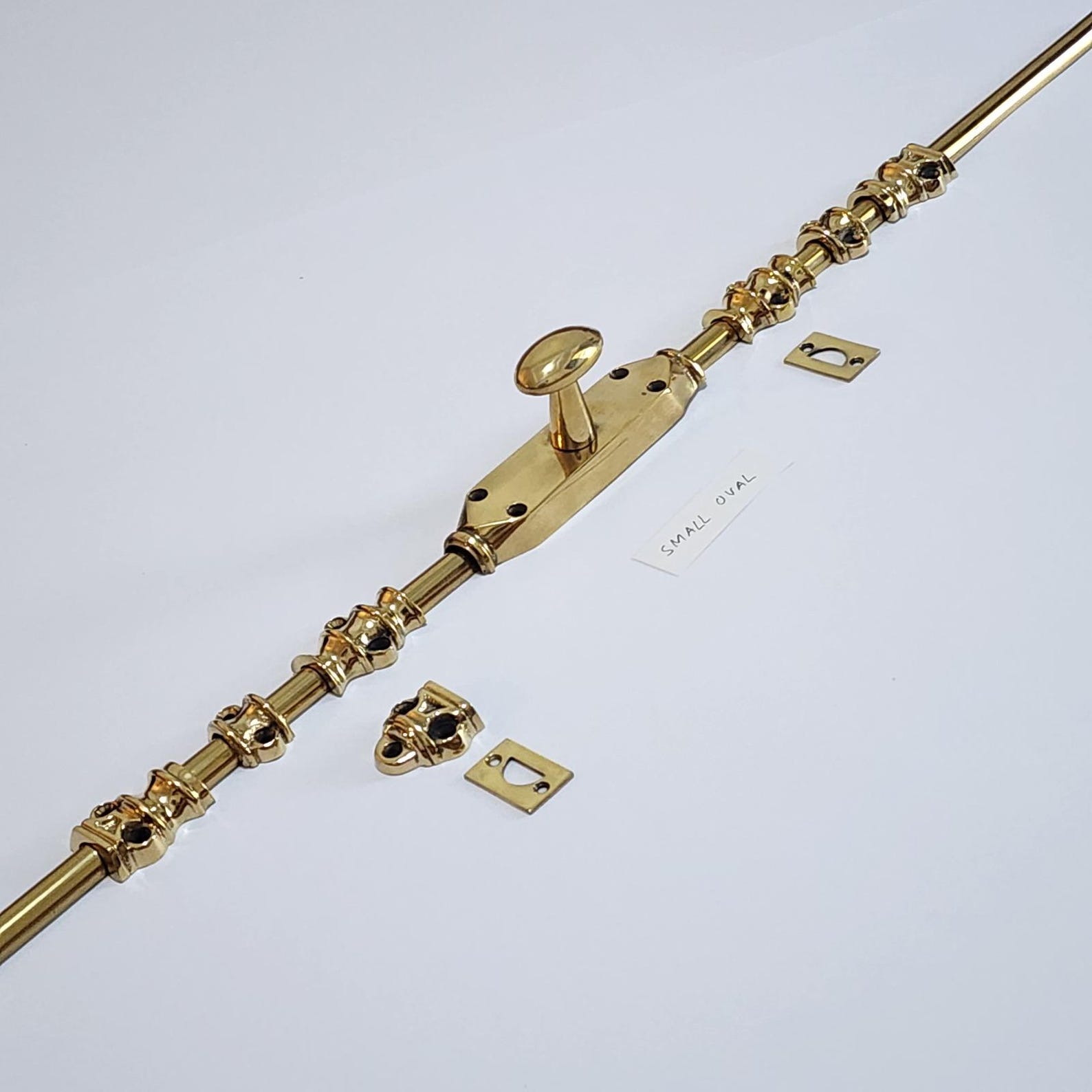 Brass Cremone SMALL Oval Style Knob With Rod 120cm Long With Knuckels ...